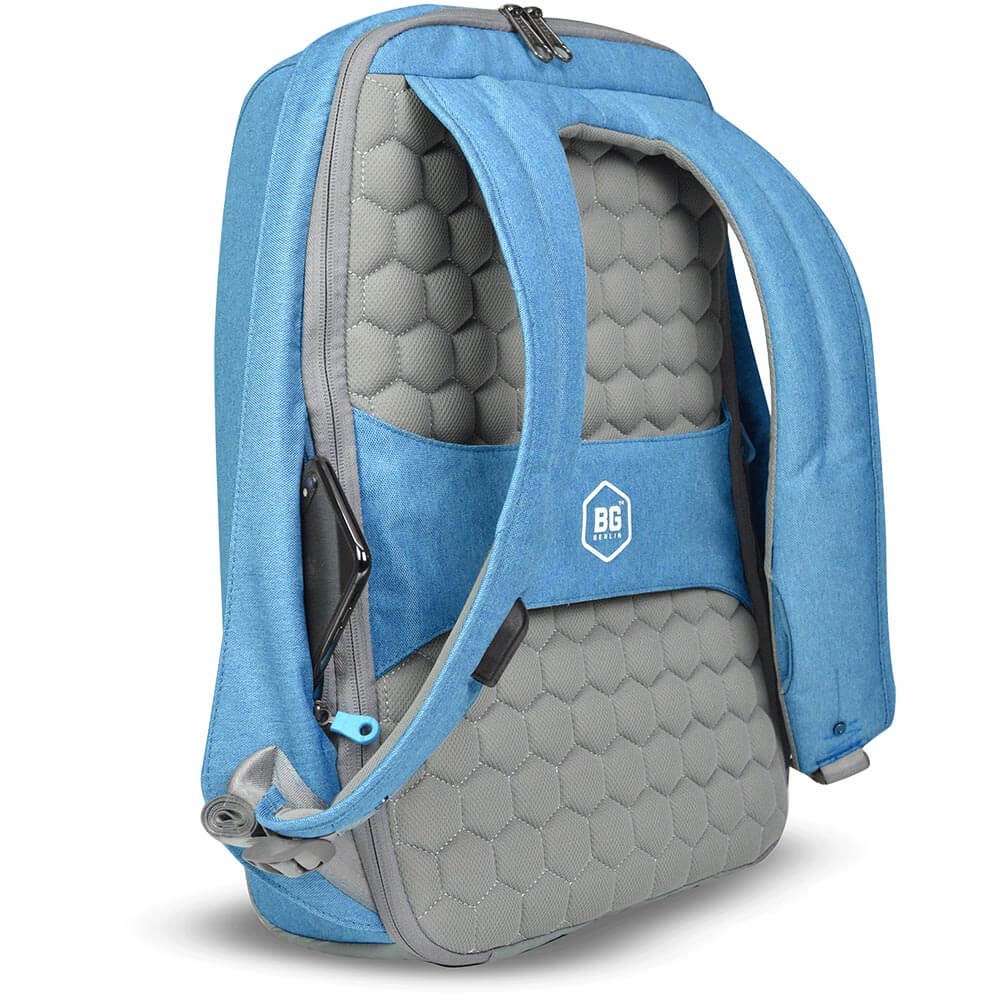 Shockproof Anti Theft Laptop Bag | MetroBag 17" Light Blue | BG Berlin Shop