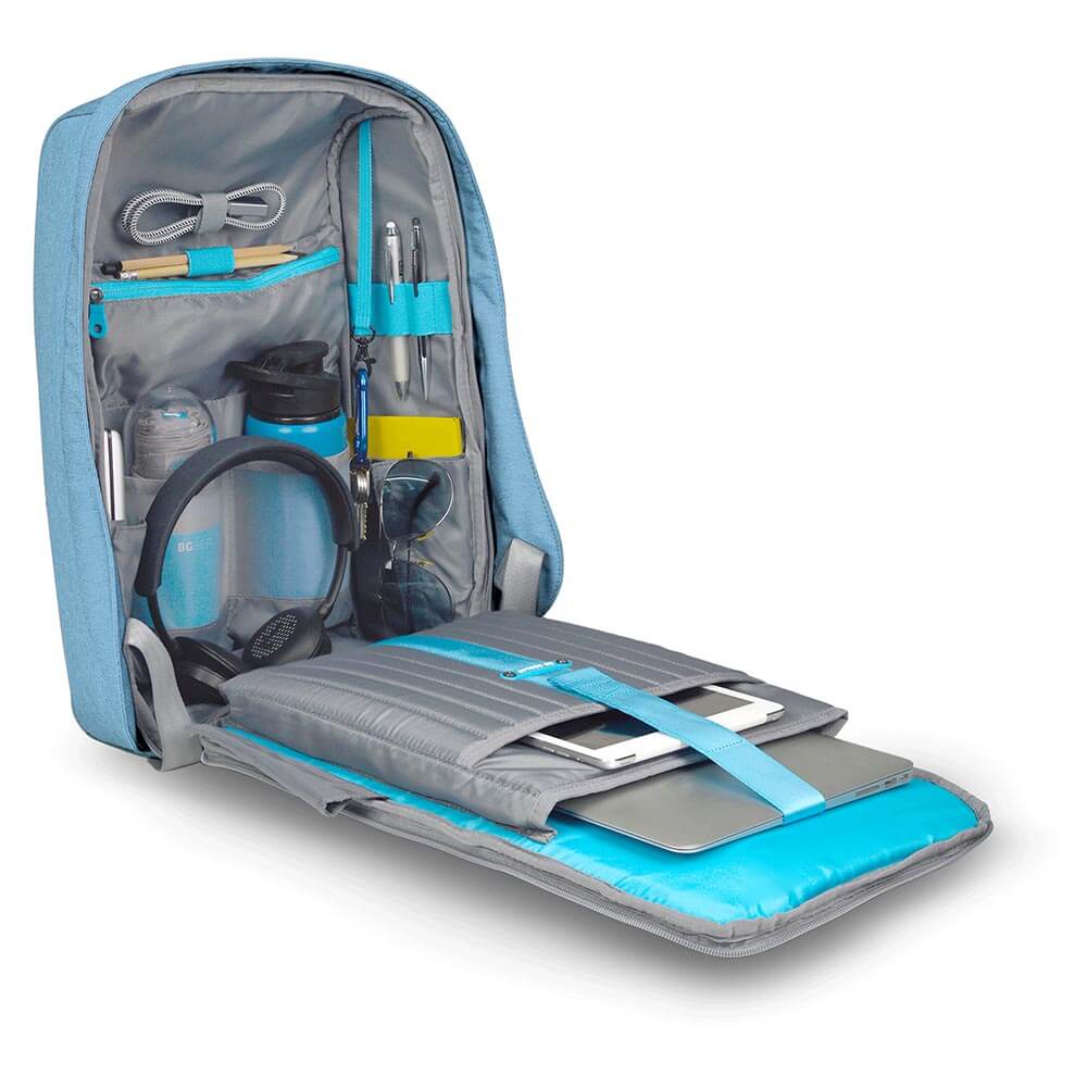 Shockproof Anti Theft Laptop Bag | MetroBag 17" Light Blue | BG Berlin Shop